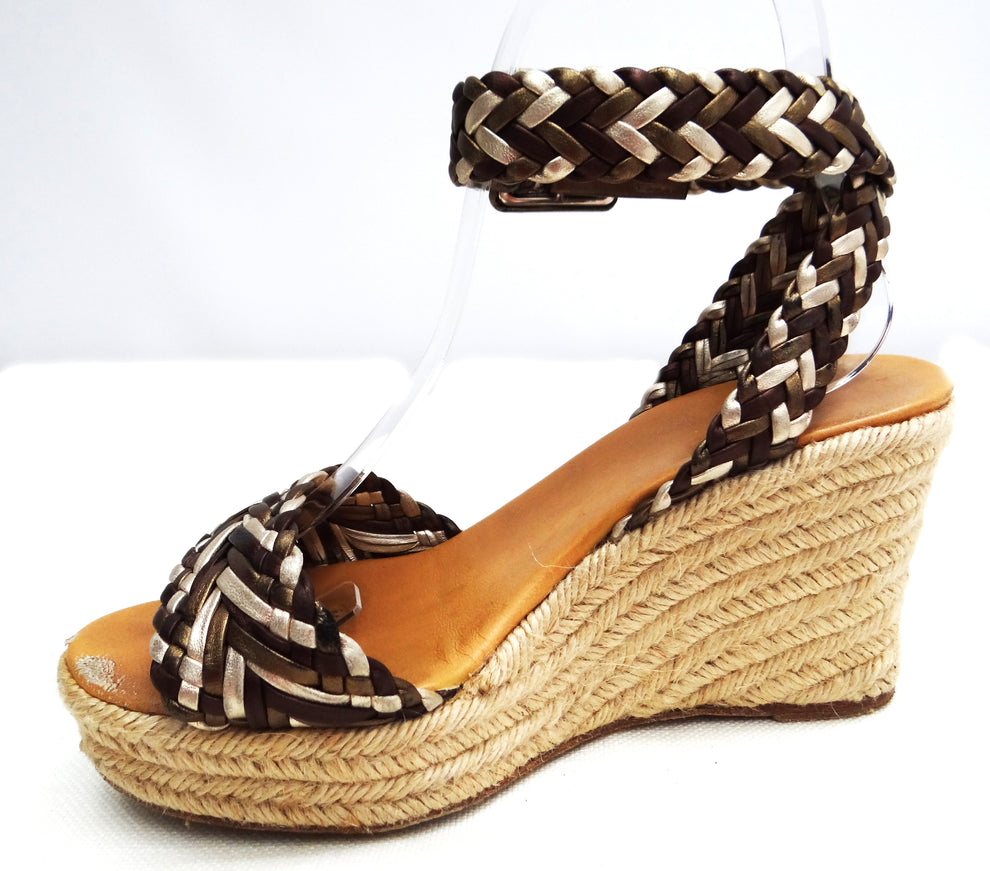 Hermes Rope Soled Platform Wedges with Plaited Straps, EU36 – Menage ...
