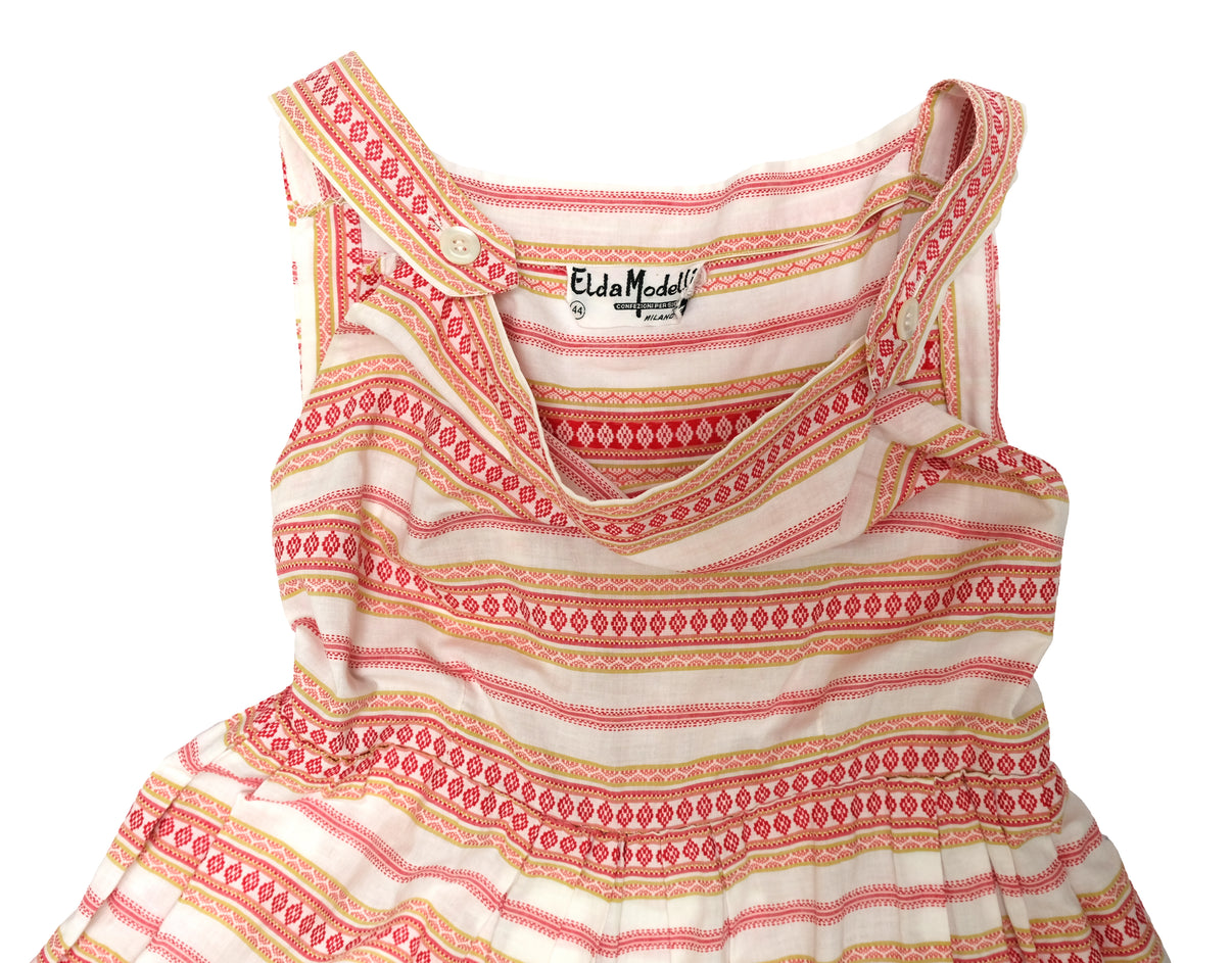 1960s Vintage Italian Sundress with Jacquard Stripe UK10 – Menage ...