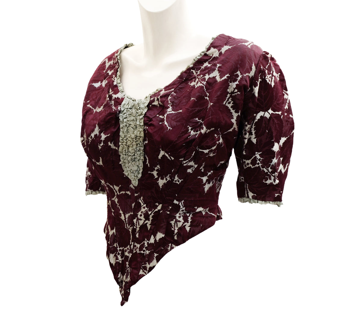 Antique Late 19th Century Boned Bodice in Burgundy Brocade, UK10 ...