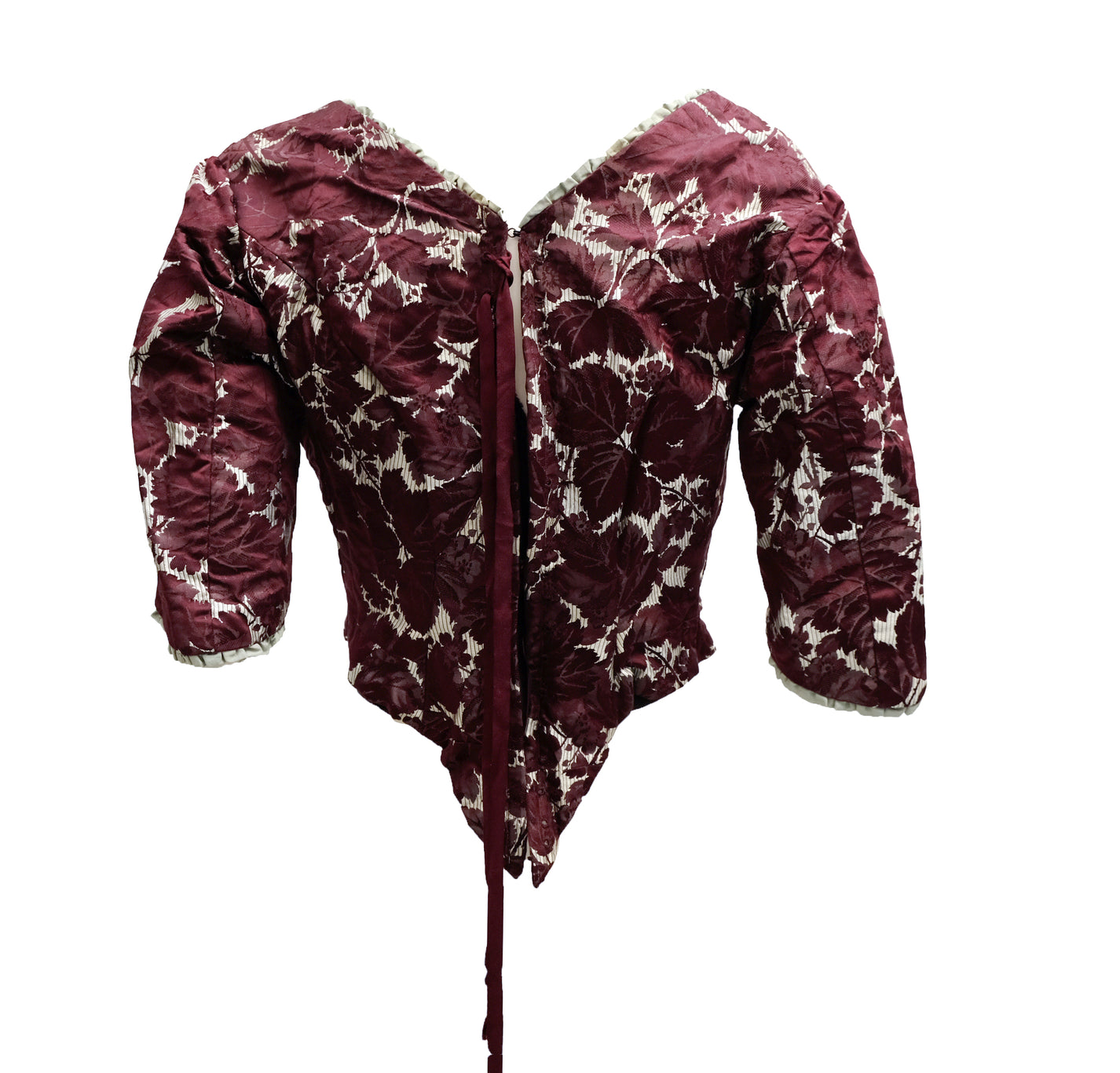 Antique Late 19th Century Boned Bodice in Burgundy Brocade, UK10 ...