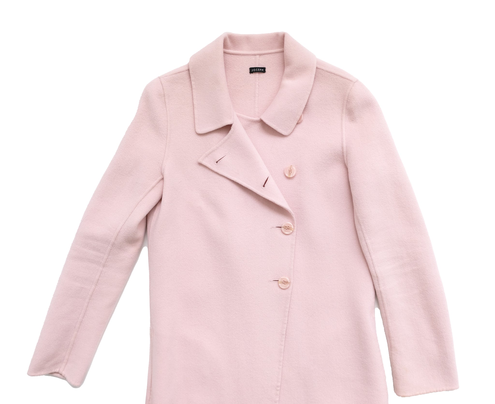 Joseph Princess Line Coat in Baby Pink Wool & Cashmere, UK8 – Menage ...