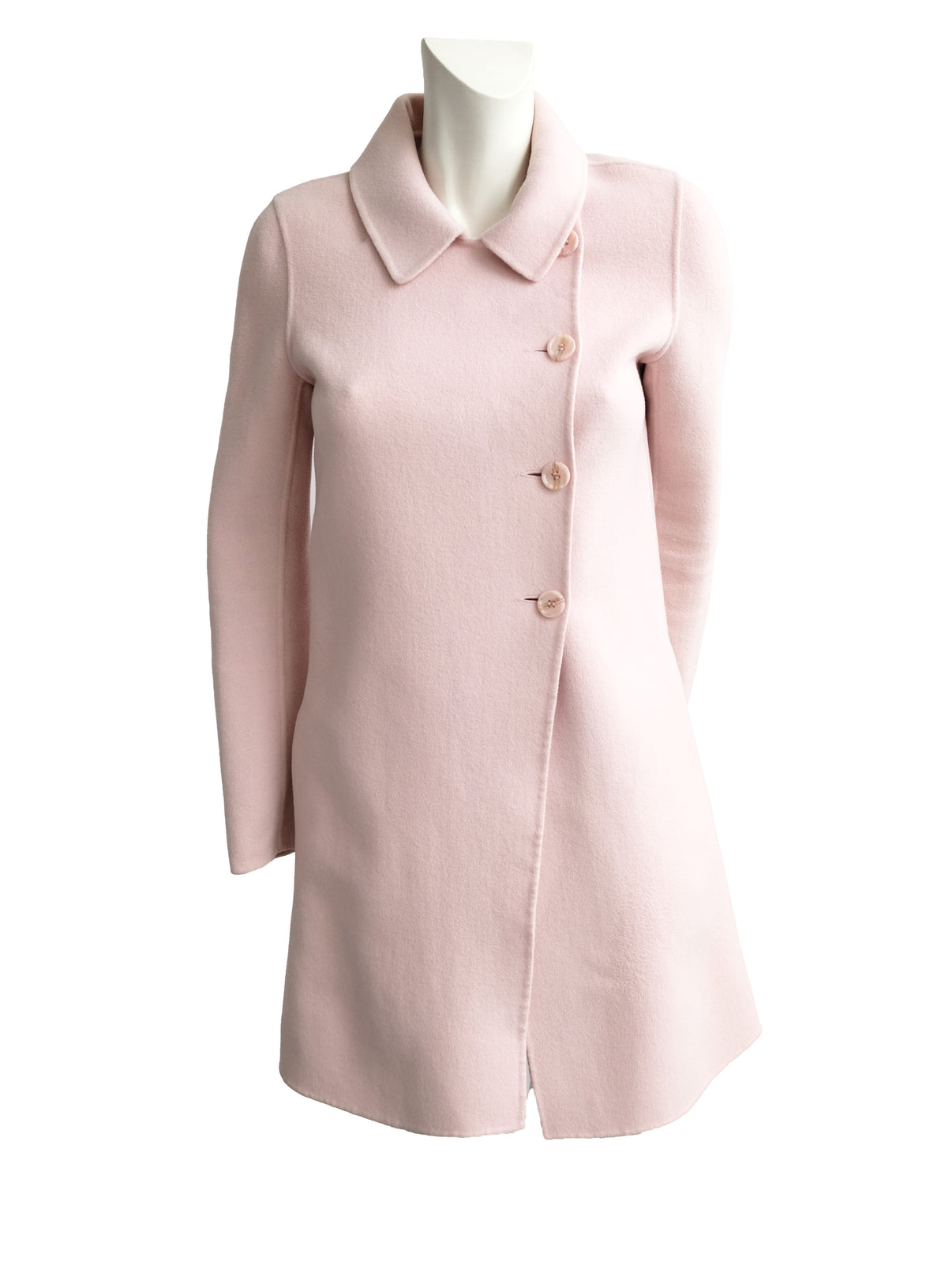 Joseph Princess Line Coat in Baby Pink Wool & Cashmere, UK8 – Menage ...